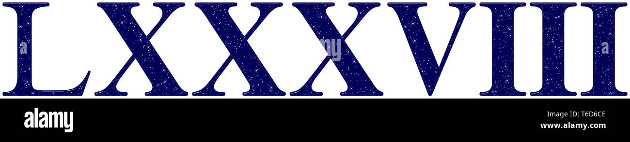 Roman numeral 88, eighty eight, star sky texture imitation, isolated on ...