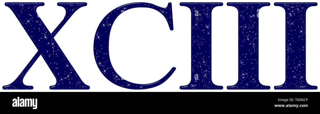 Roman numeral 93, ninety three, star sky texture imitation, isolated on ...