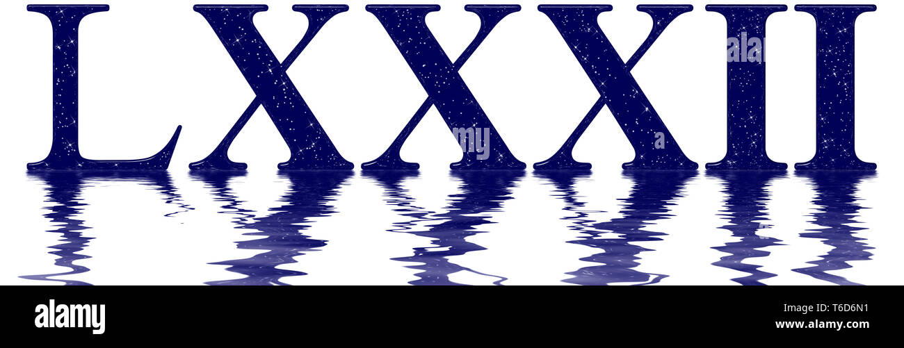 Roman numeral 82, eighty two, eighty, star sky texture imitation ...