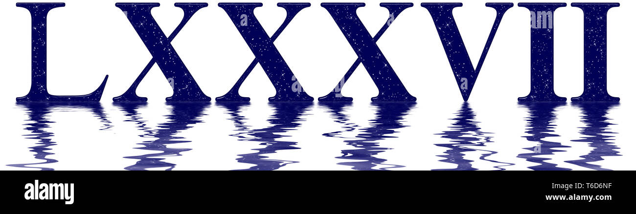 Roman numeral 87, eighty seven, eighty, star sky texture imitation ...