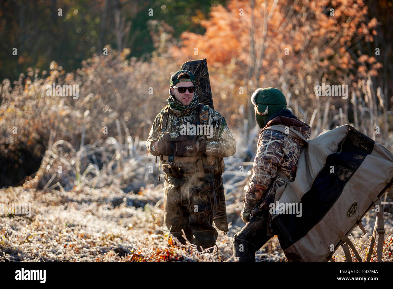 Brothers duck hunting together Stock Photo - Alamy