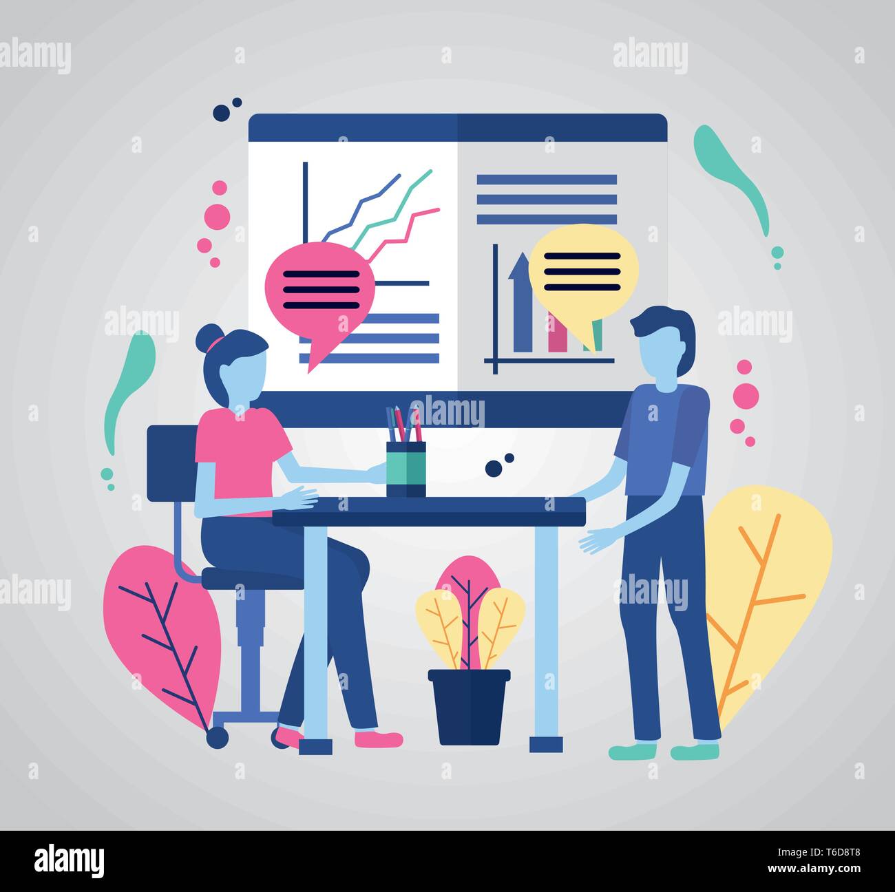 business people report Stock Vector Image & Art - Alamy