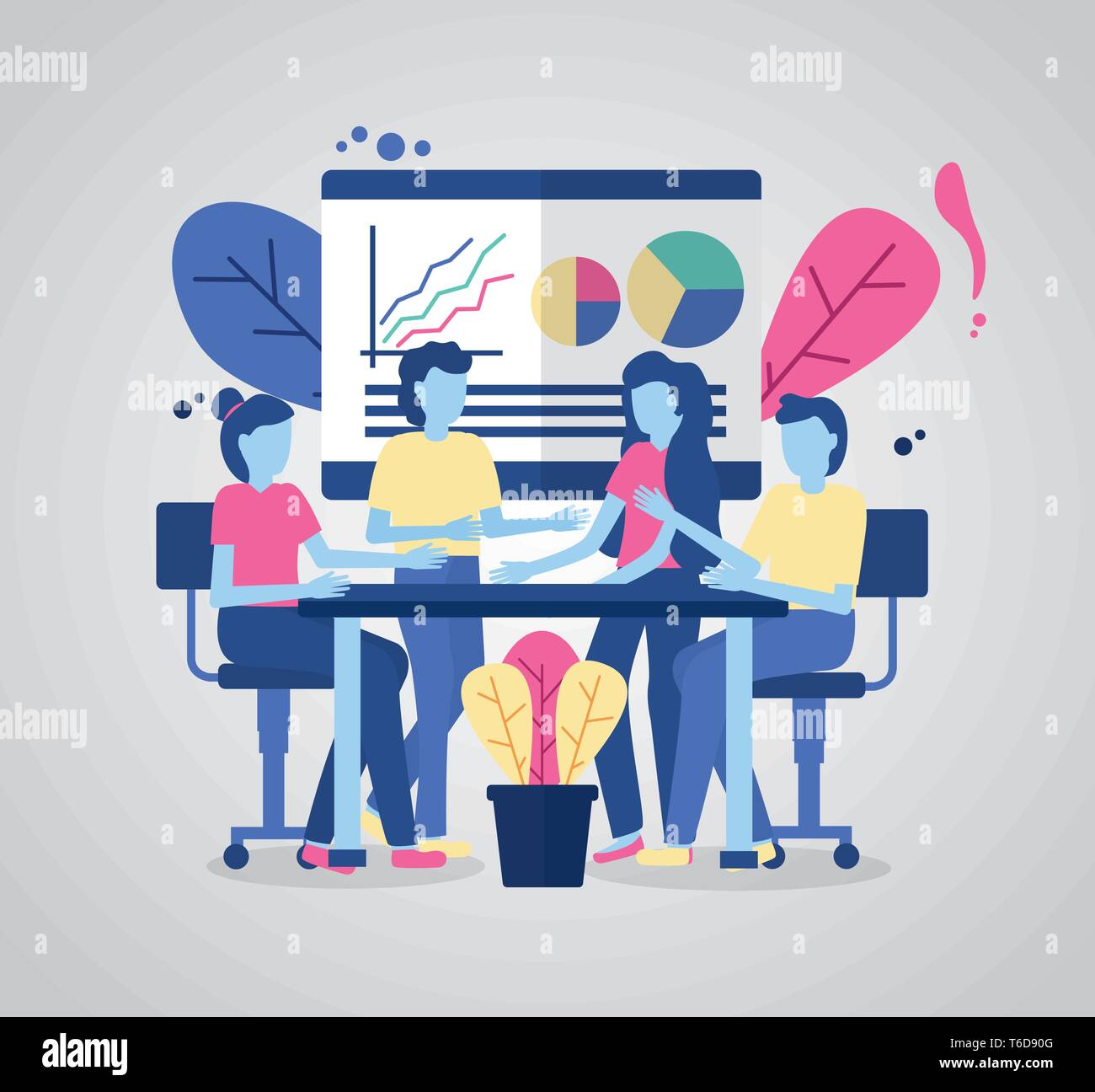 Business woman talking pointing Stock Vector Images - Alamy