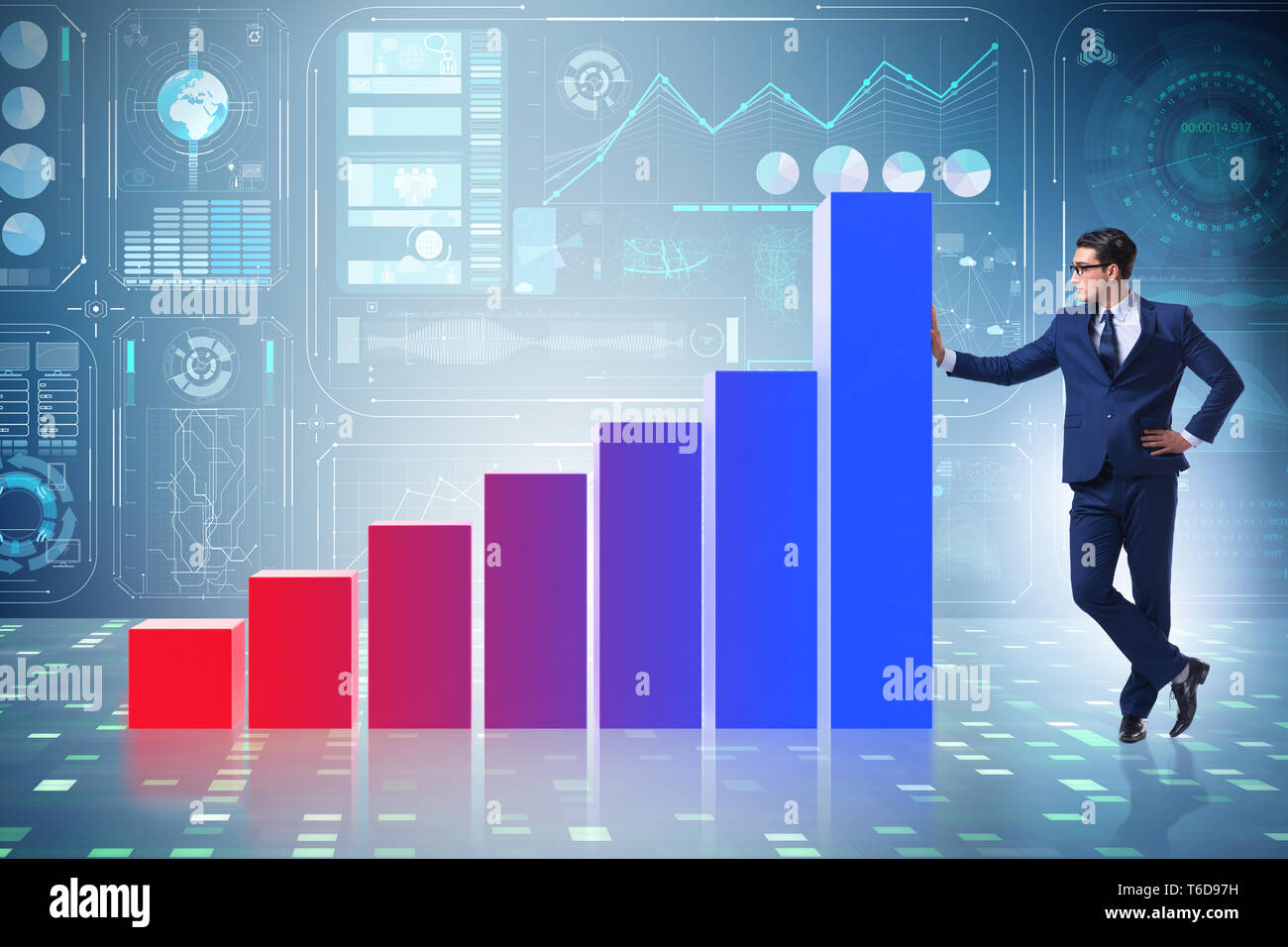 Businessman standing next chart hi-res stock photography and images - Alamy