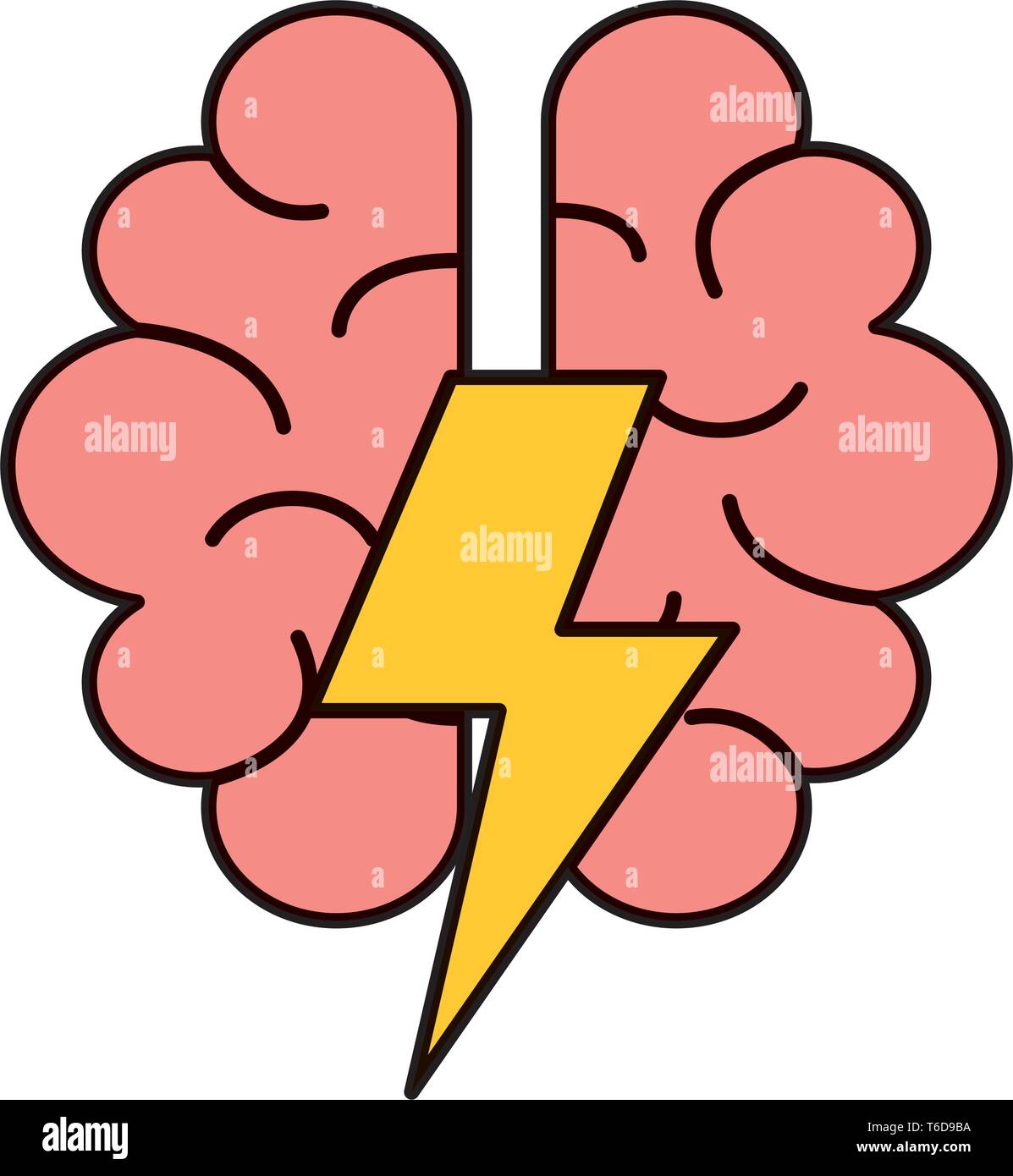 brain human organ with ray power Stock Vector Image & Art - Alamy