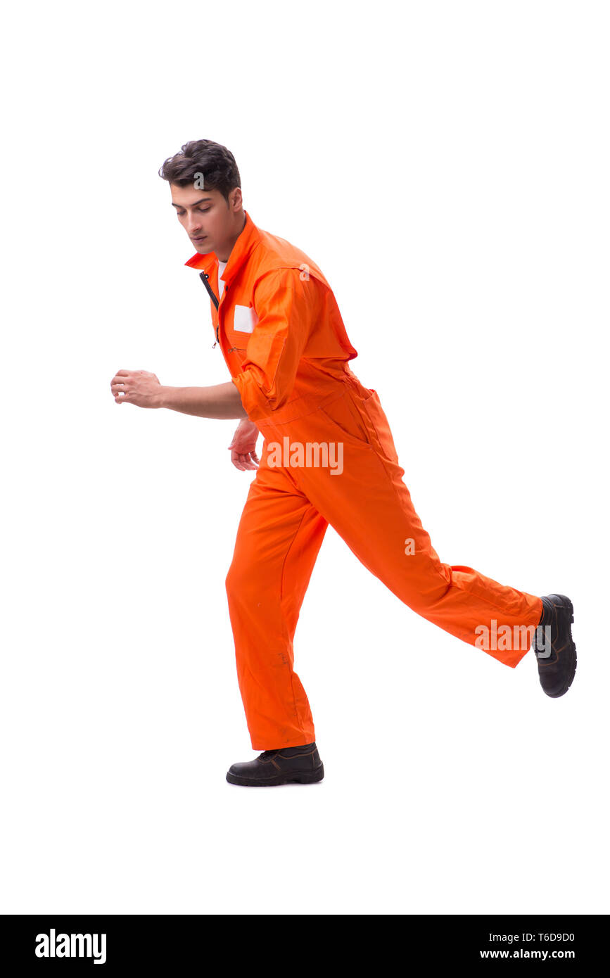 Prisoner in orange robe isolated on white background Stock Photo - Alamy