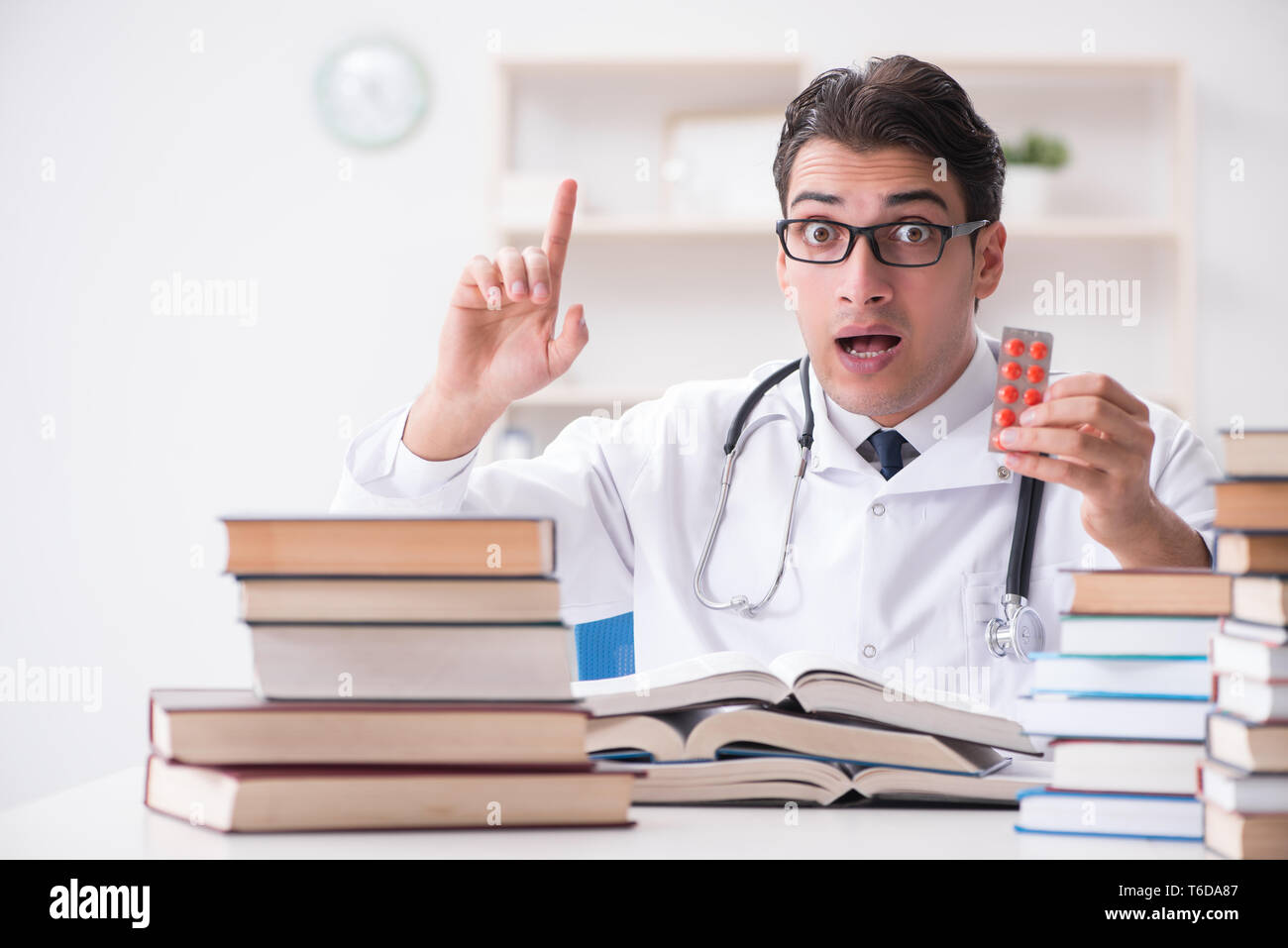 Medical student preparing for university exams Stock Photo - Alamy