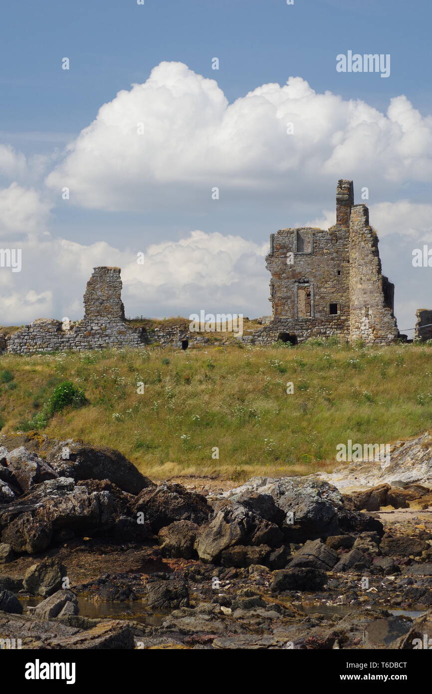 Remains of Newark Castle and Dovecot on the Cliffs by St Monans on a ...