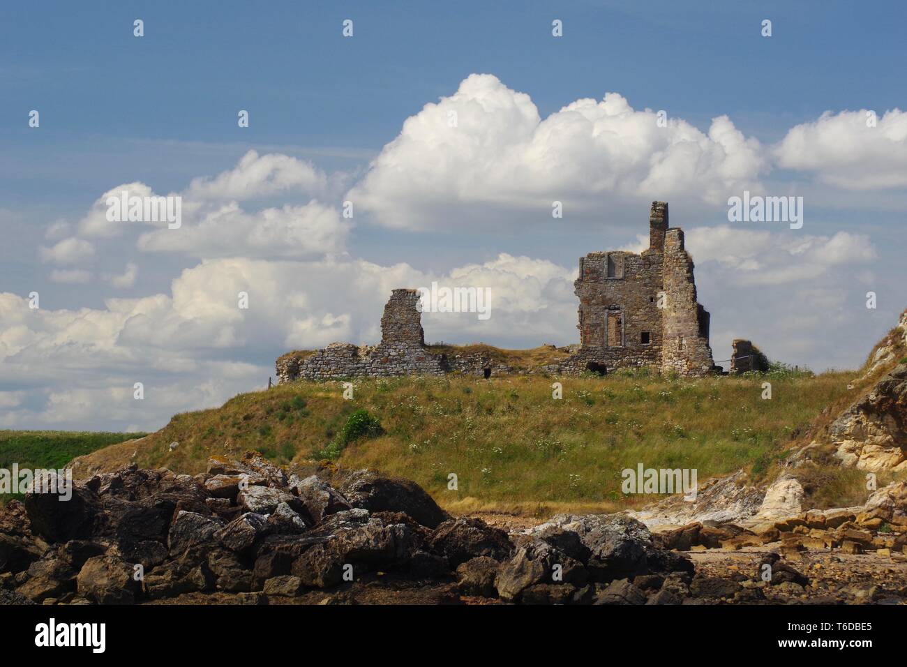 Remains of Newark Castle and Dovecot on the Cliffs by St Monans on a ...