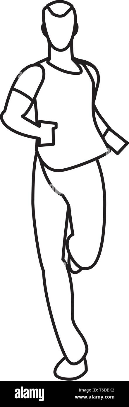 athletic man running character vector illustration design Stock Vector ...
