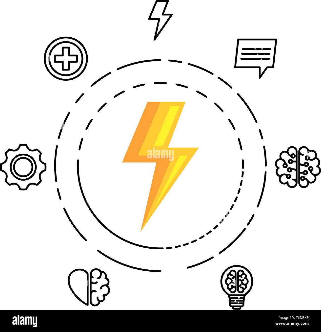 ray power with set icons Stock Vector Image & Art - Alamy