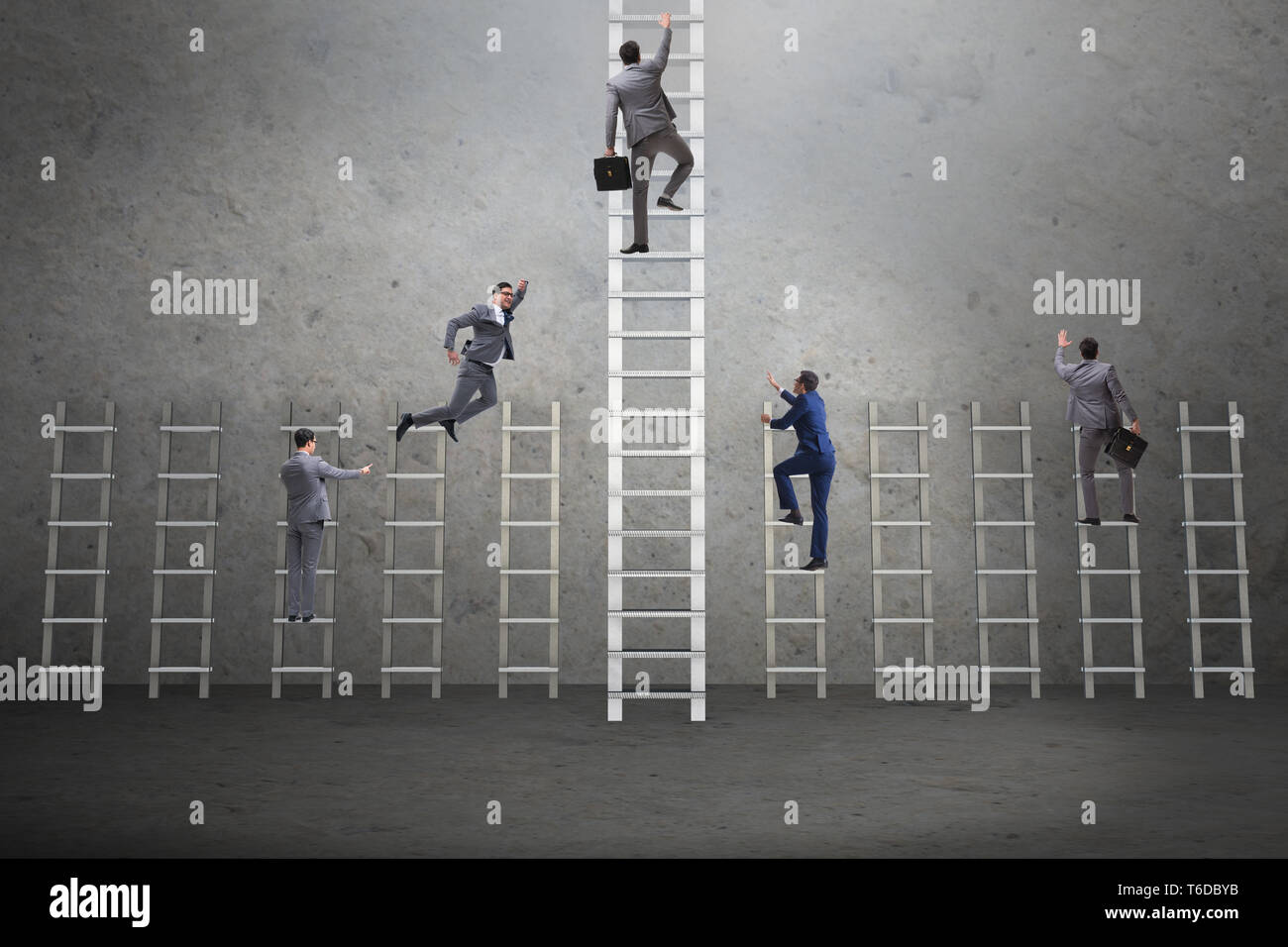 Competition concept with businessman beating competitors Stock Photo ...