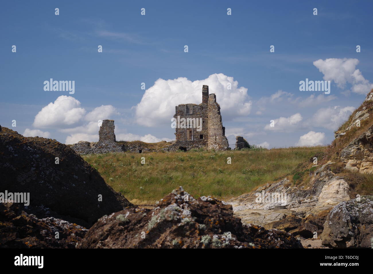 Remains of Newark Castle and Dovecot on the Cliffs by St Monans on a ...