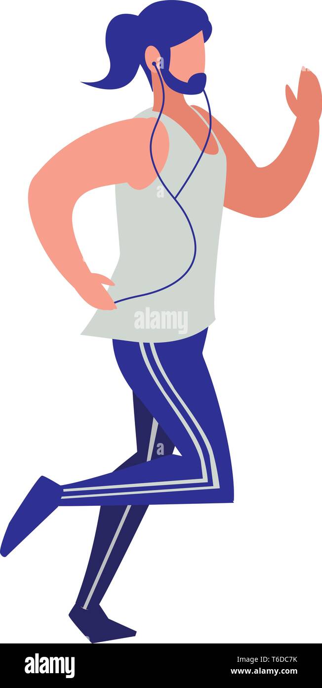 athletic man running character vector illustration design Stock Vector ...