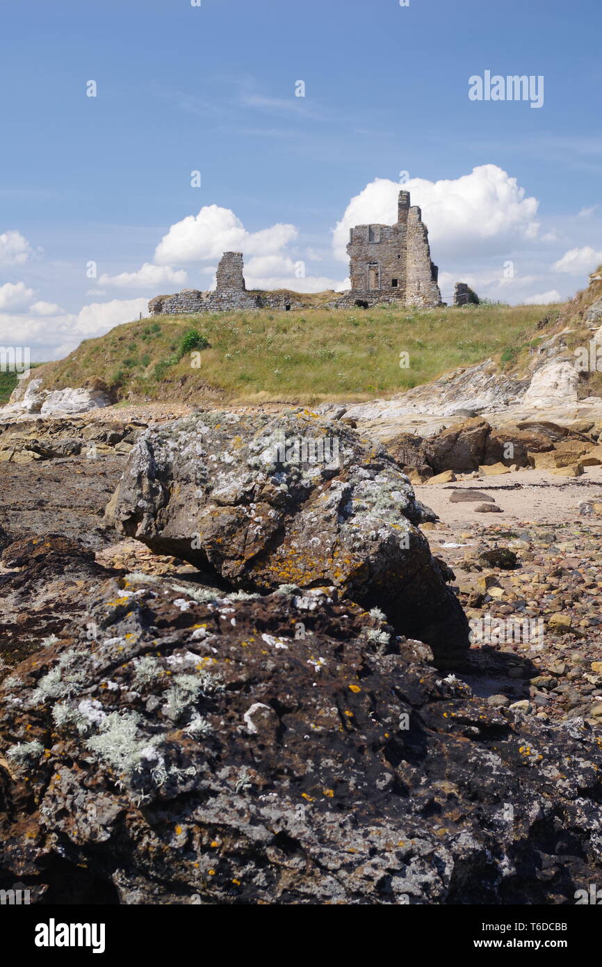 Remains of Newark Castle and Dovecot on the Cliffs by St Monans on a ...