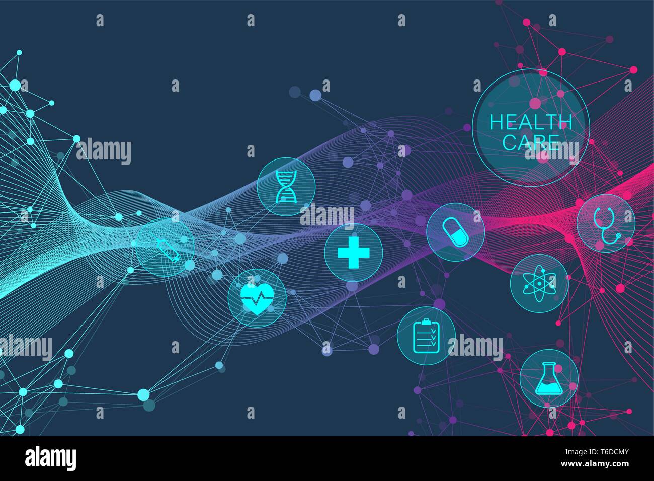 Medical abstract background with health care icons. Medical technology ...