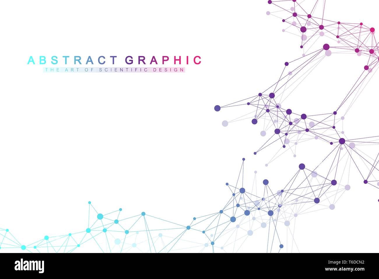 Geometric abstract background with connected line and dots. Network and ...