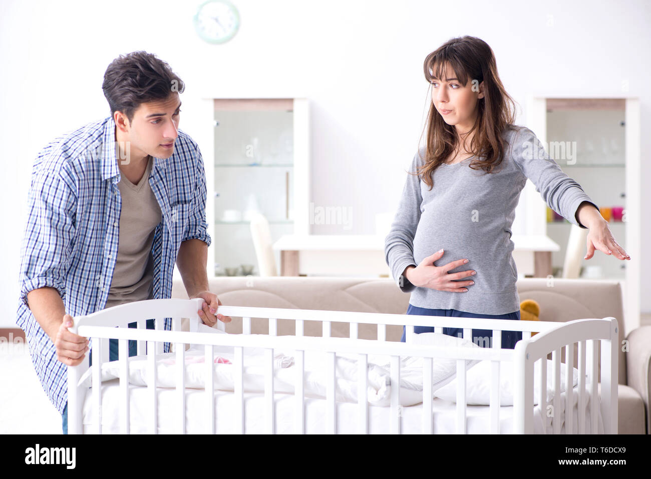 Expectant parents showing belly at hi-res stock photography and images ...