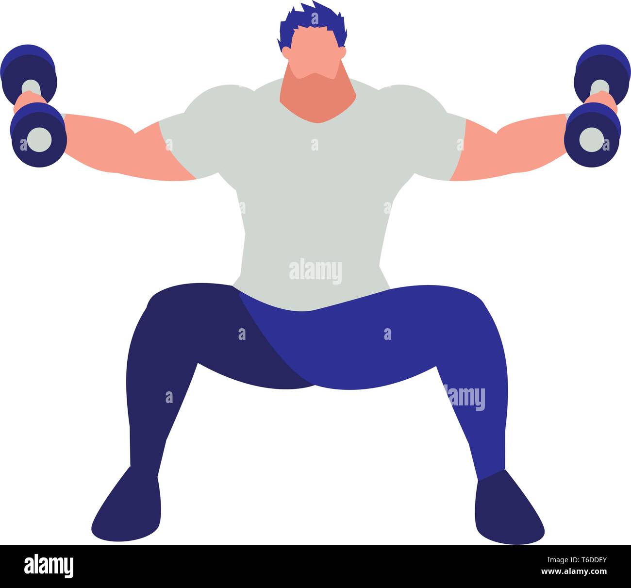 athletic man weight lifting character vector illustration design Stock ...