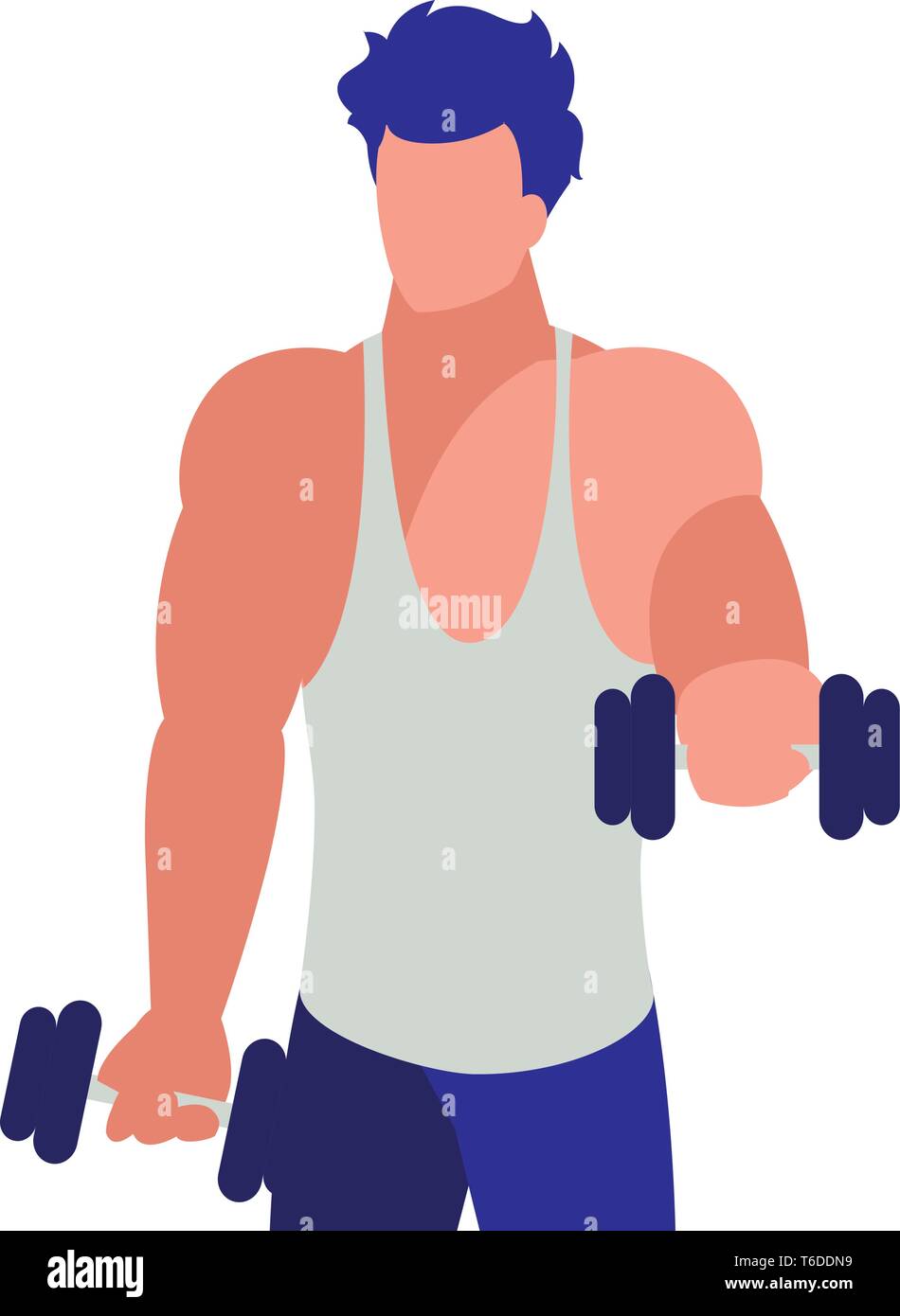 athletic man weight lifting character vector illustration design Stock ...