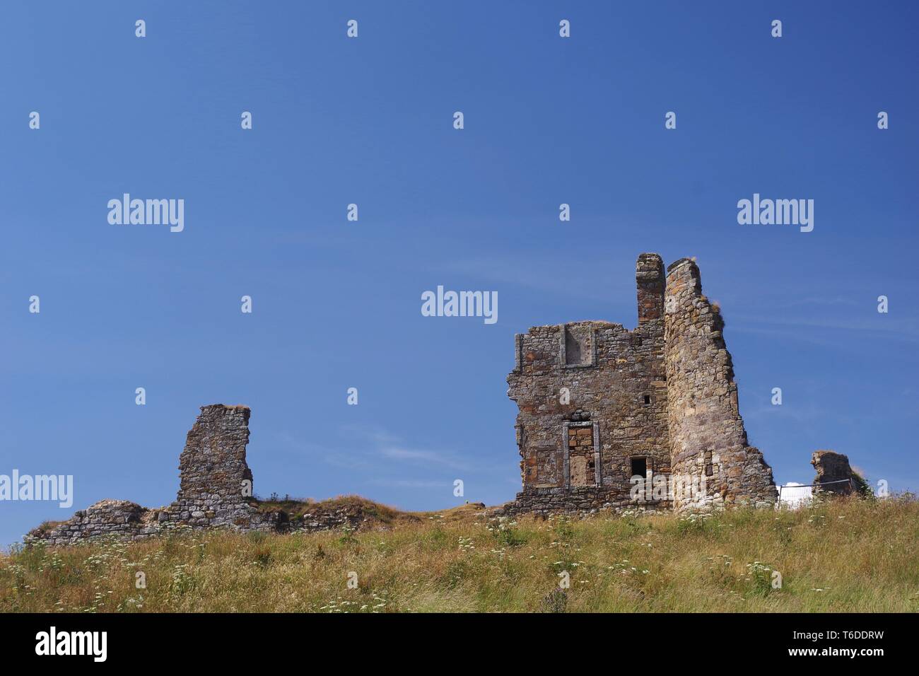 Remains of Newark Castle and Dovecot on the Cliffs by St Monans on a ...
