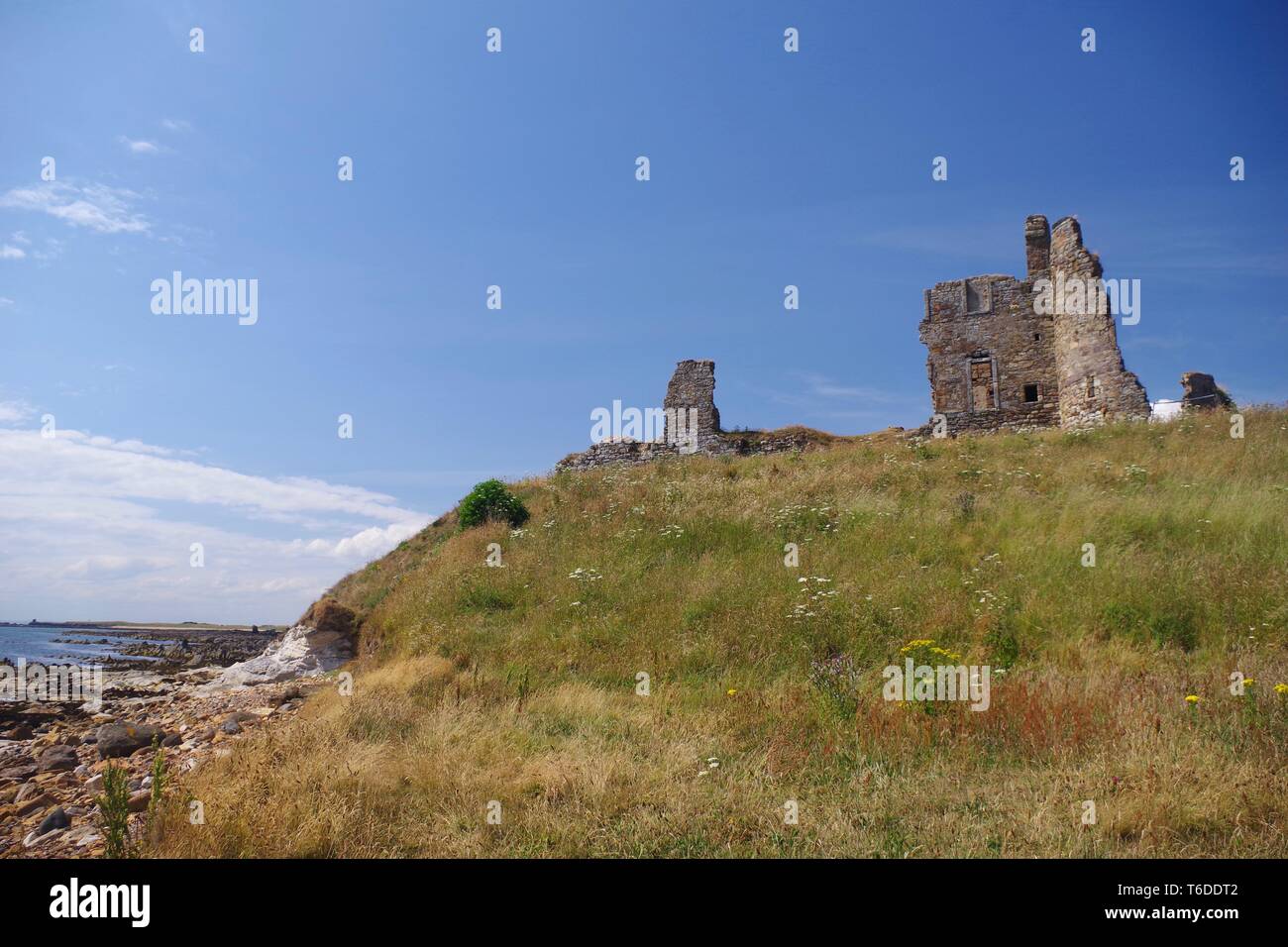 Remains of Newark Castle and Dovecot on the Cliffs by St Monans on a ...