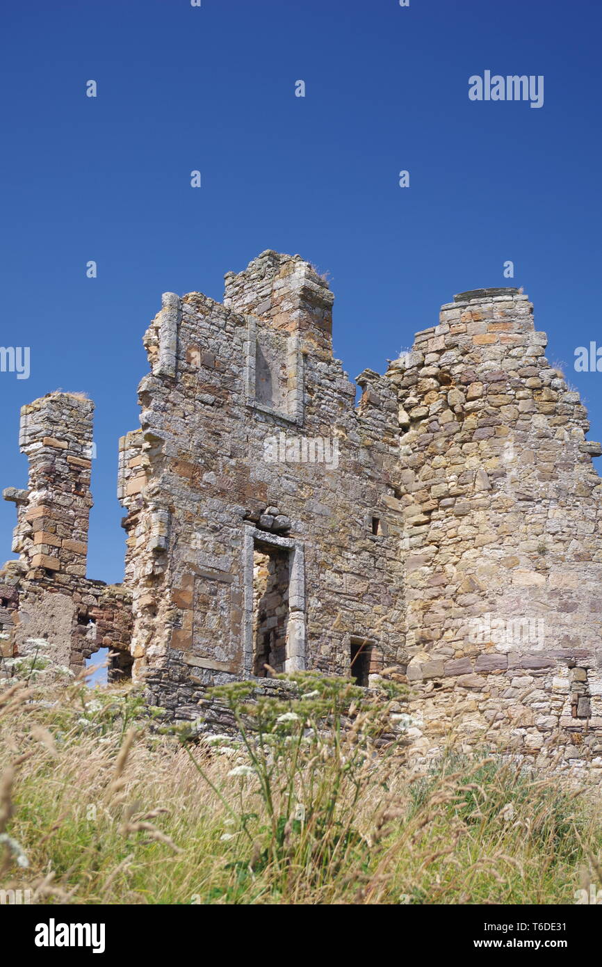Remains of Newark Castle and Dovecot on the Cliffs by St Monans on a ...