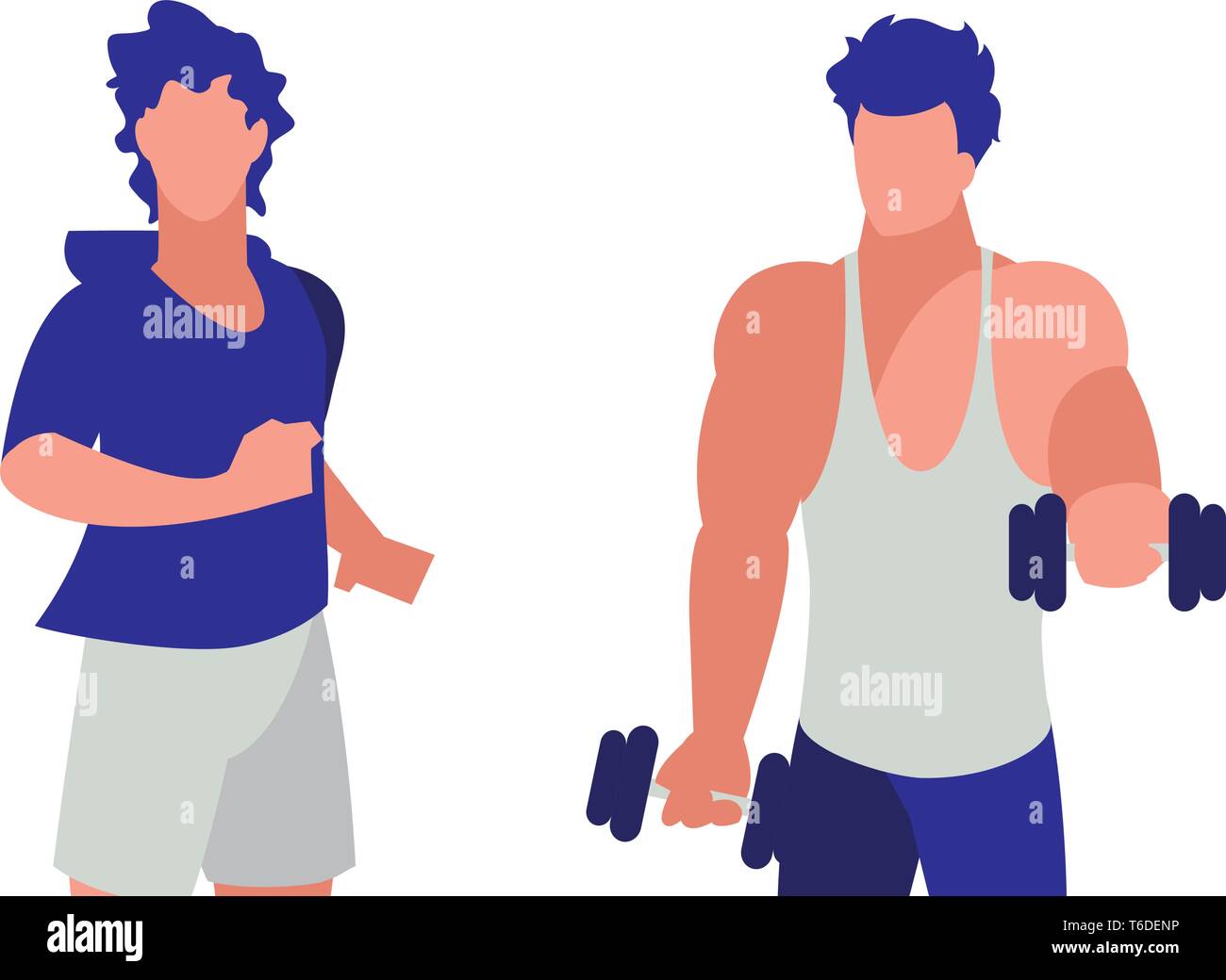 athletic men weight lifting and running vector illustration design ...