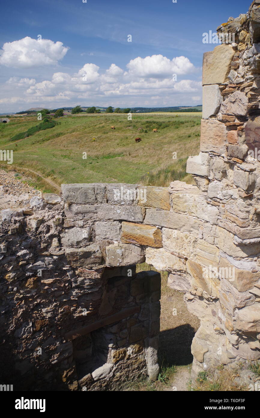 Remains of Newark Castle and Dovecot on the Cliffs by St Monans on a ...