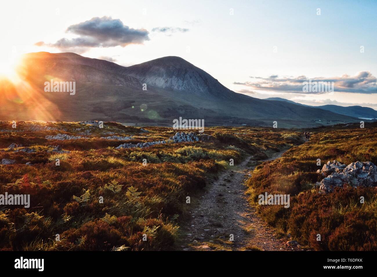 Beautiful rocky field with breathtaking sky Stock Photo - Alamy