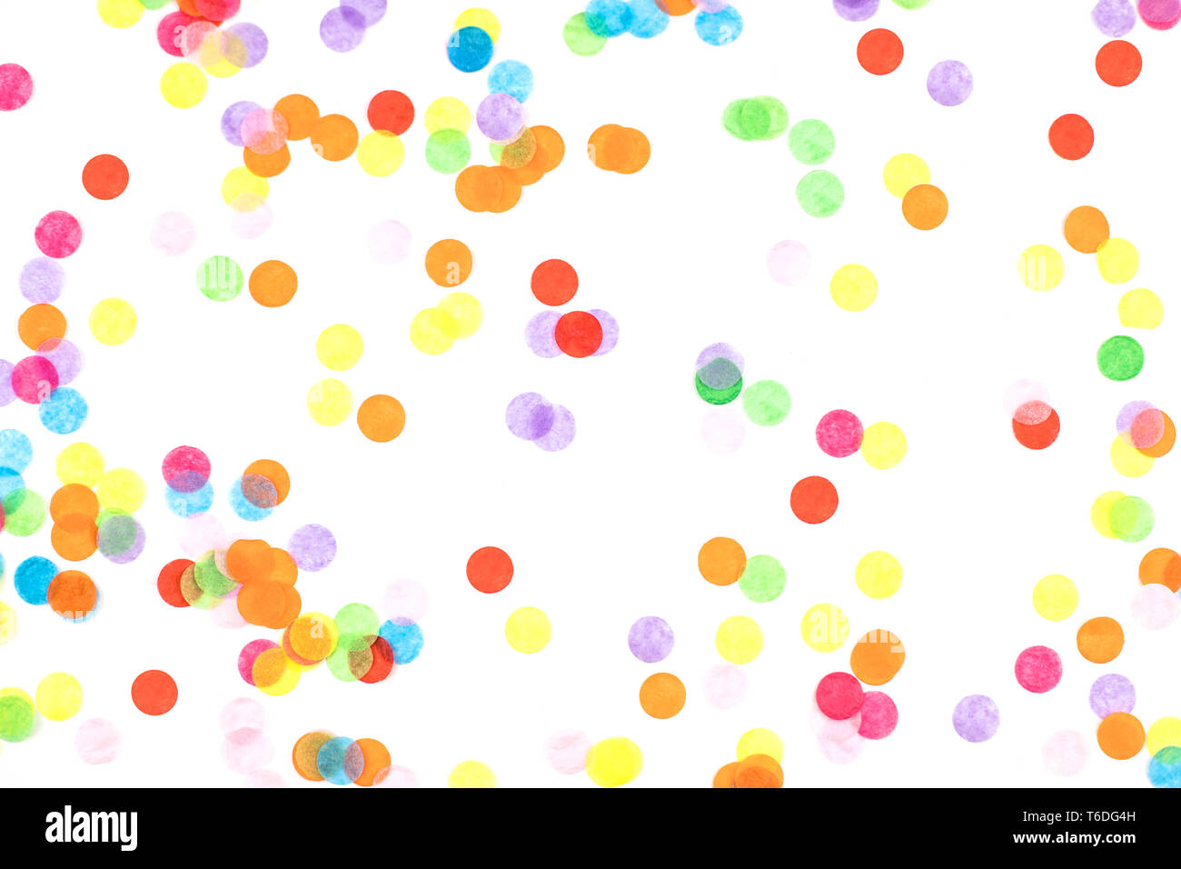 Bright multicolored confetti isolated on white background Stock Photo - Alamy