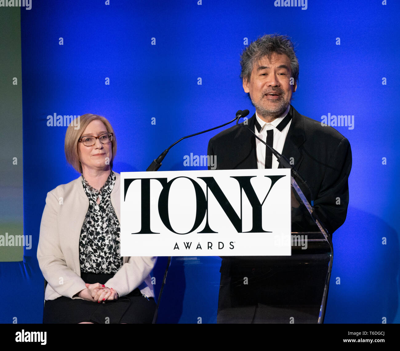 New York, NY - April 30, 2019: Heather Hitchens and David Henry Hwang ...