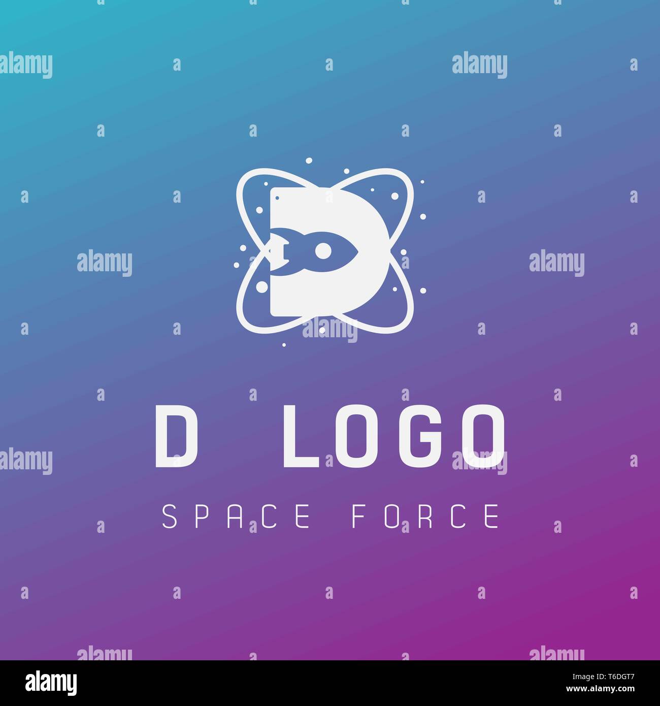 d initial space force logo design galaxy rocket vector in gradient ...