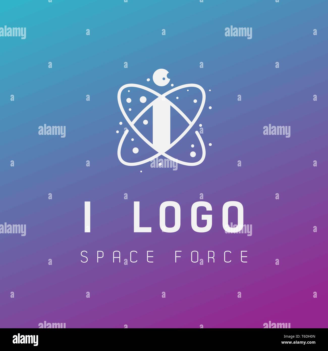 i initial space force logo design galaxy rocket vector in gradient ...