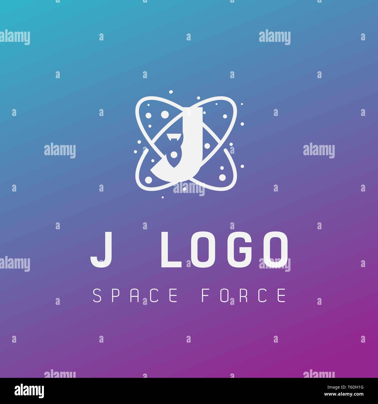j initial space force logo design galaxy rocket vector in gradient ...