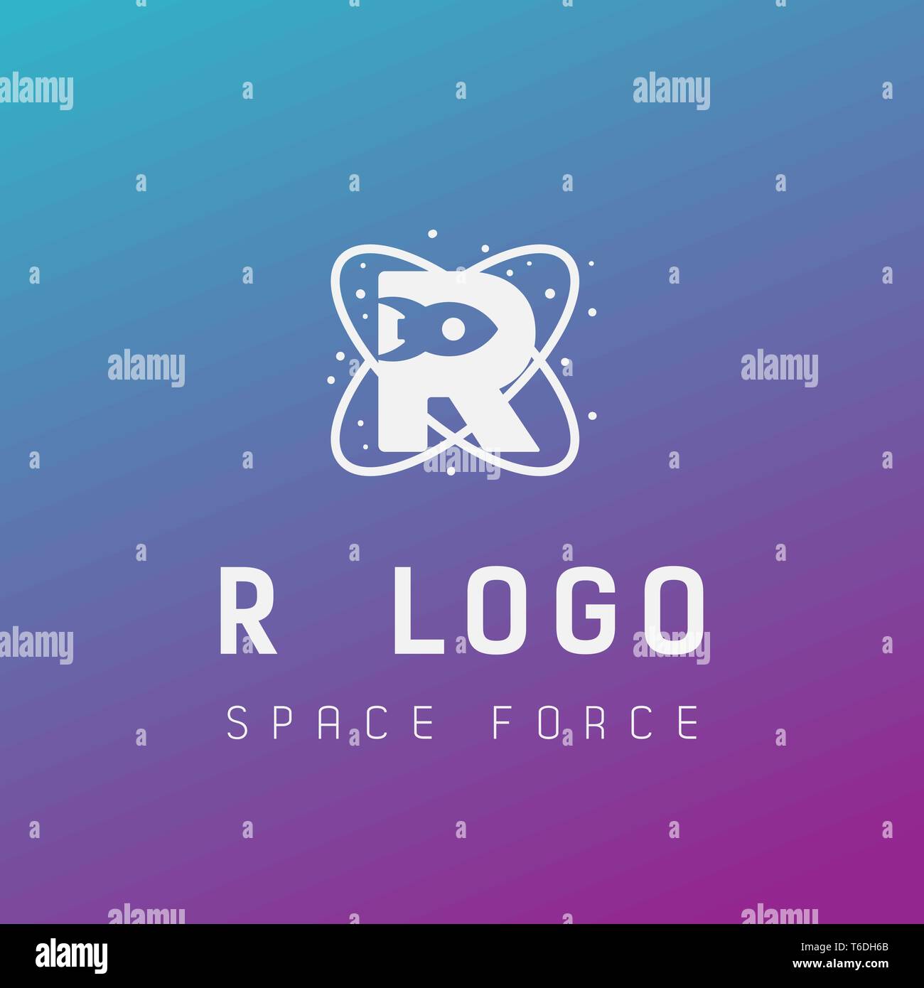 r initial space force logo design galaxy rocket vector in gradient ...