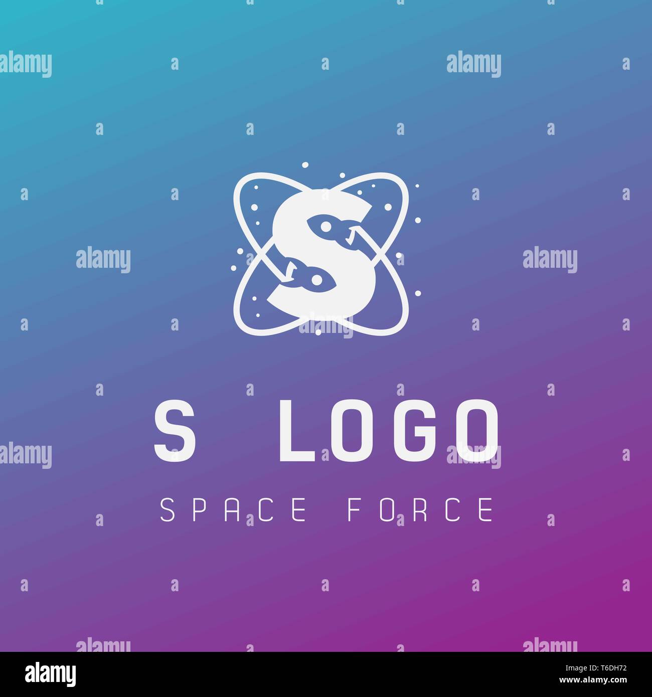s initial space force logo design galaxy rocket vector in gradient ...