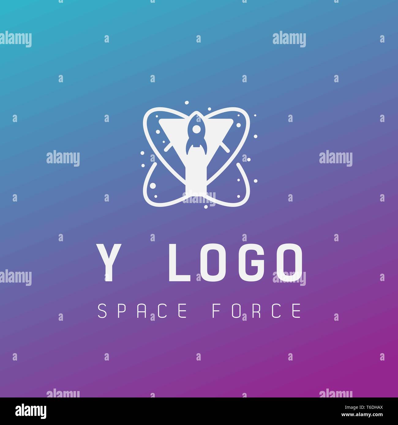 y initial space force logo design galaxy rocket vector in gradient ...