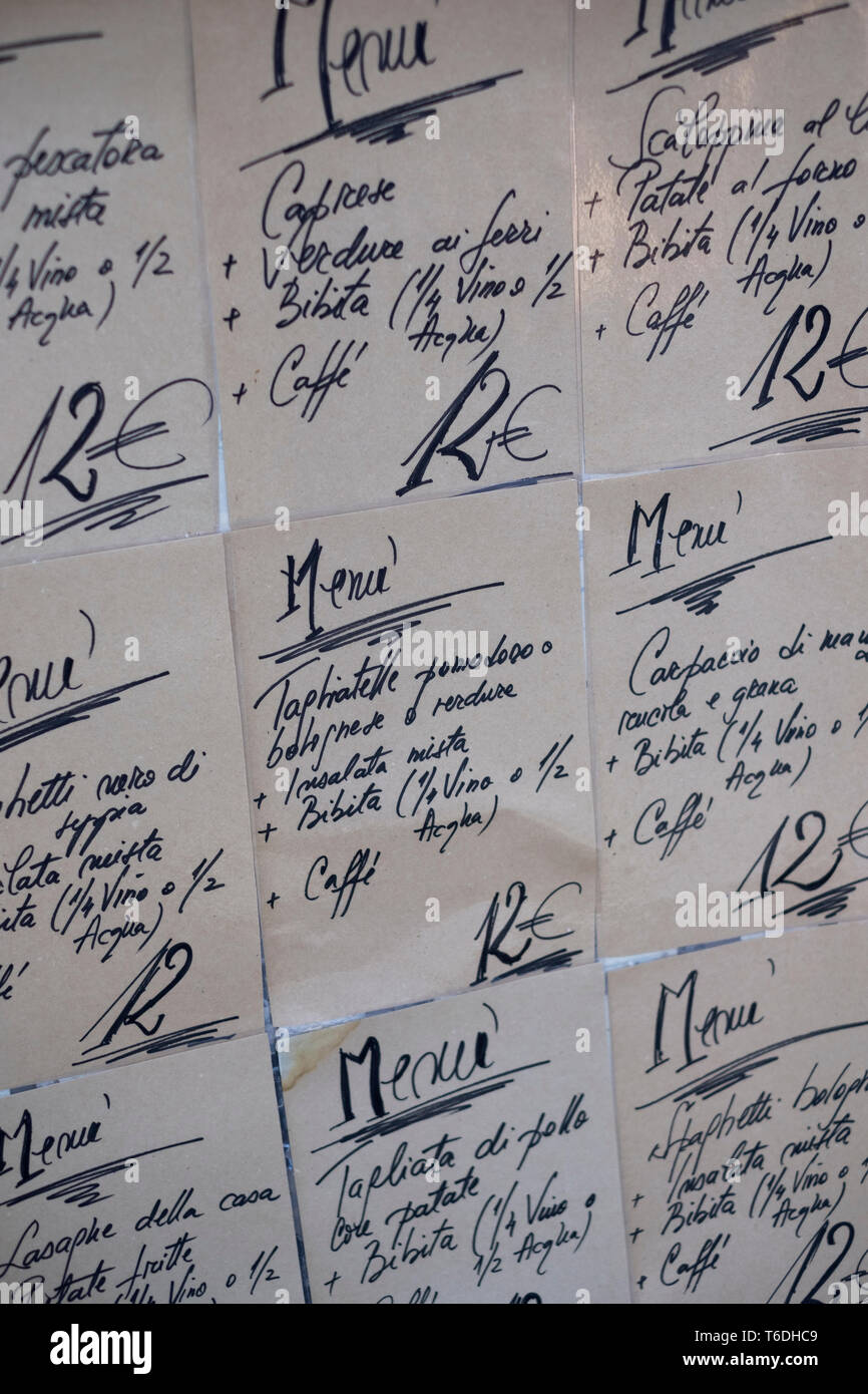 Handwritten menus hi-res stock photography and images - Alamy
