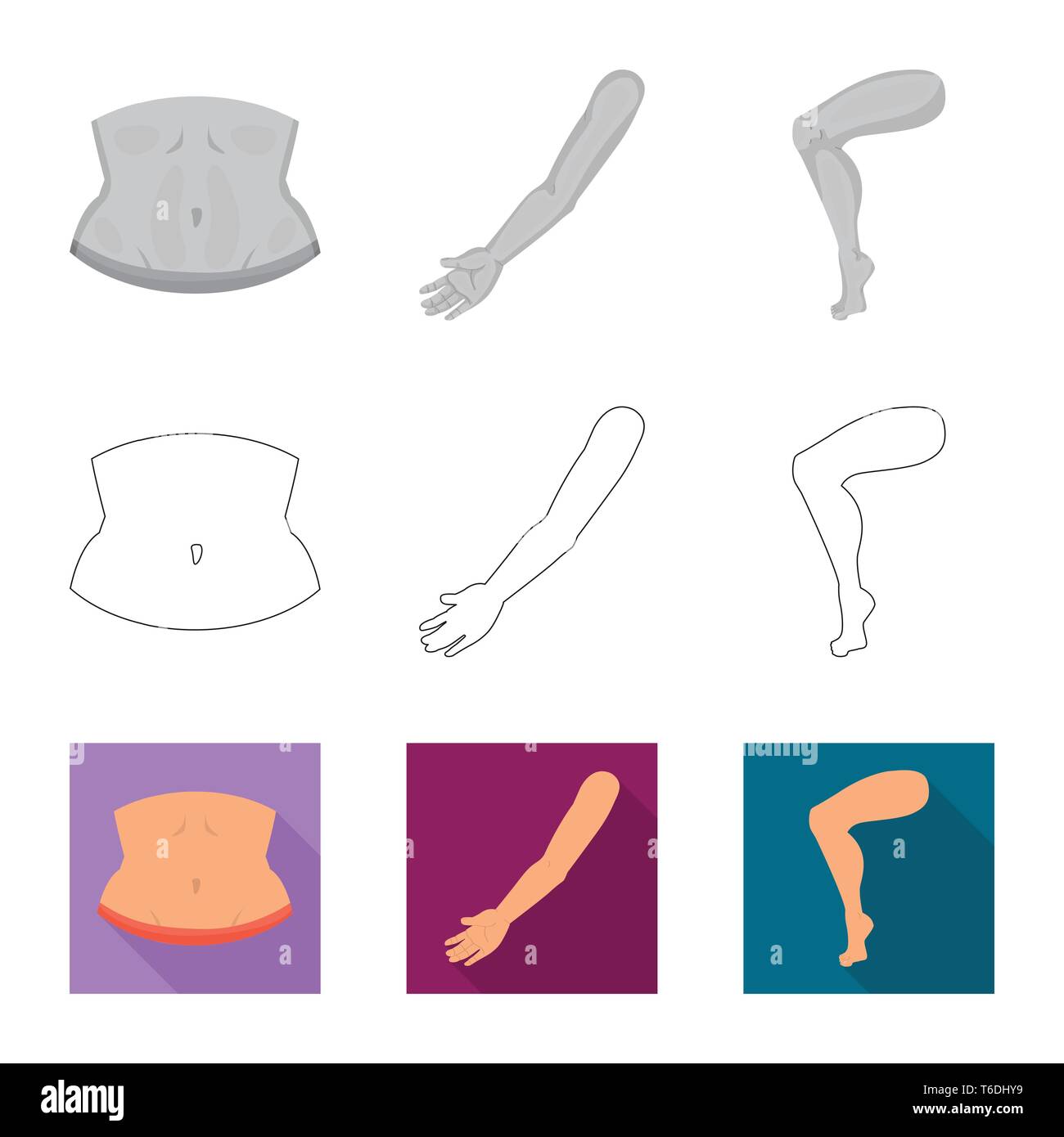 Vector design of body and part icon. Set of body and anatomy vector ...