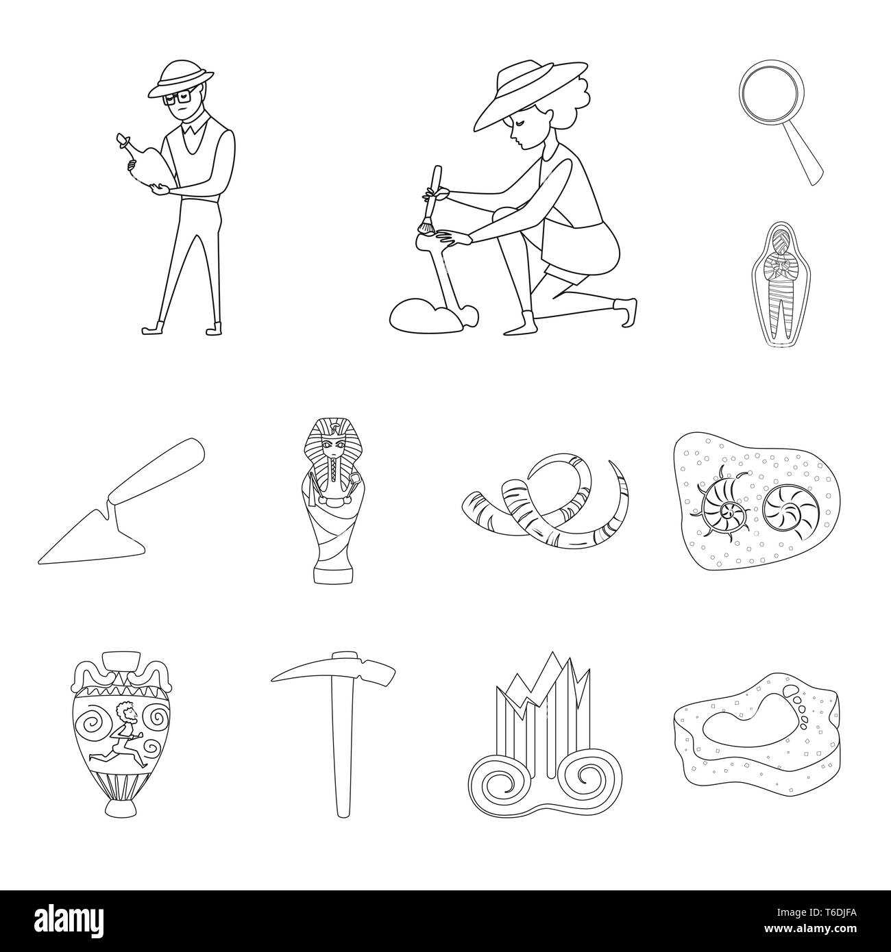 archaeologist,lens,mummy,tool,sarcophagus,horn,rock,amphora,pickaxe ...