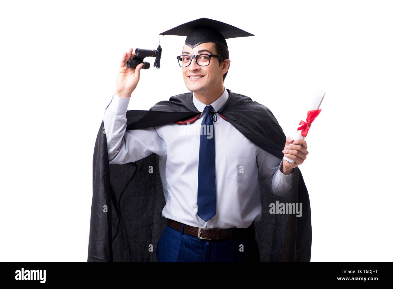 Student graduate isolated on white background Stock Photo - Alamy