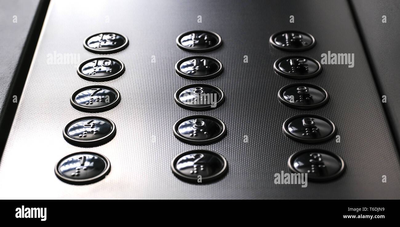 Tactile digit icons for the visually impaired. Elevator buttons ...