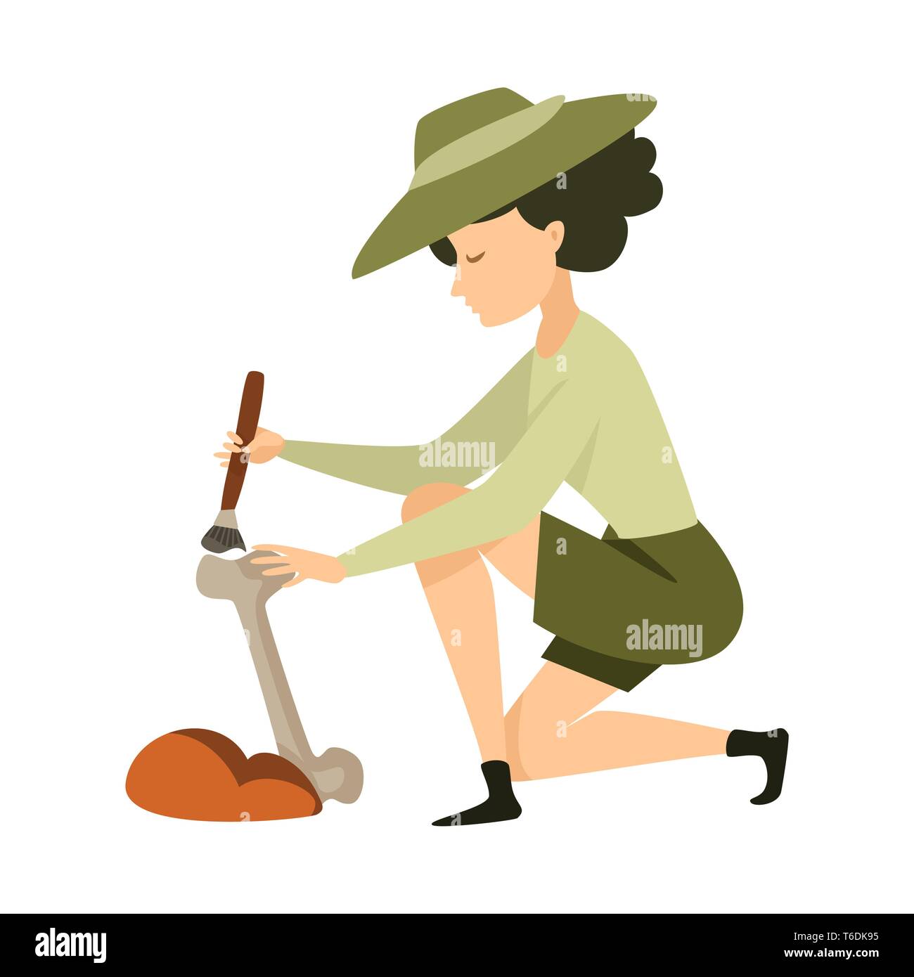 Cartoon Archaeologist Work Scene Slow Motion Heavy Machinery