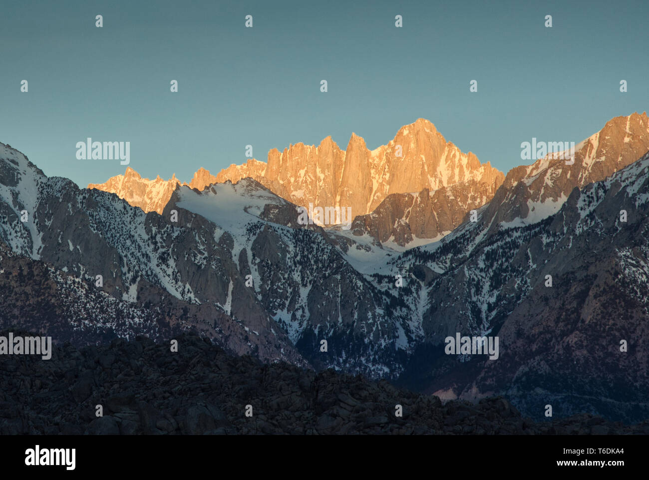 Sunset on Mt Whitney in the Alabama Hills Stock Photo - Alamy
