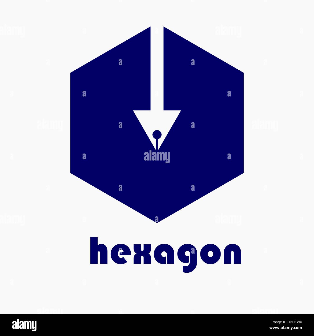 hexagon vector logo, can be used for companies and activities Stock ...