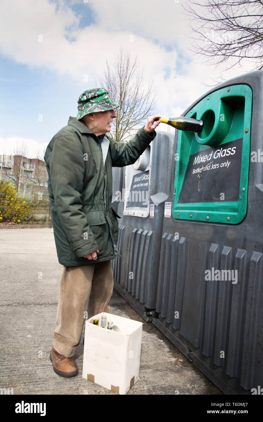Recycling point reuse glass recycling hi-res stock photography and ...