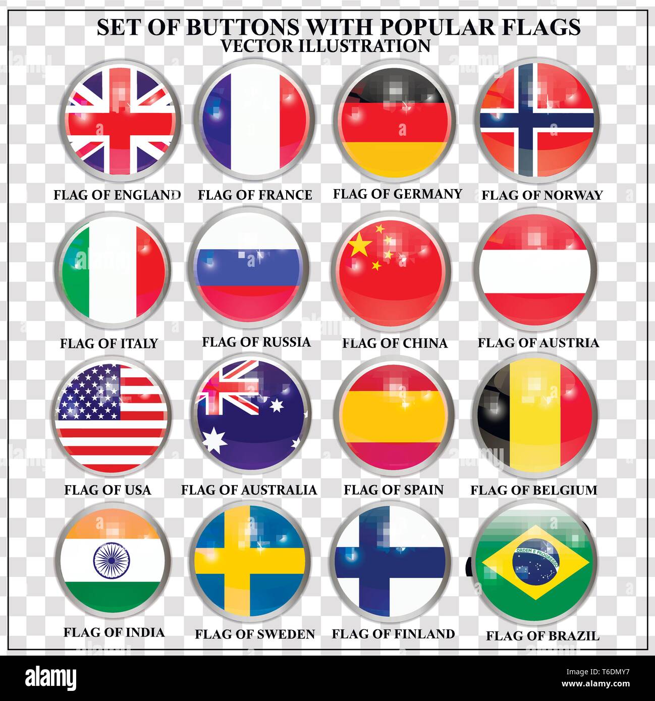 Bright set of banners with flags. Colorful illustration with flags of ...