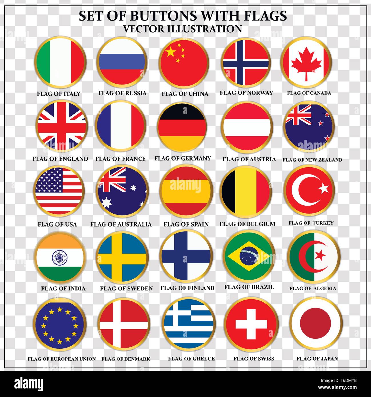 Bright set of banners with flags. Colorful illustration with flags of ...