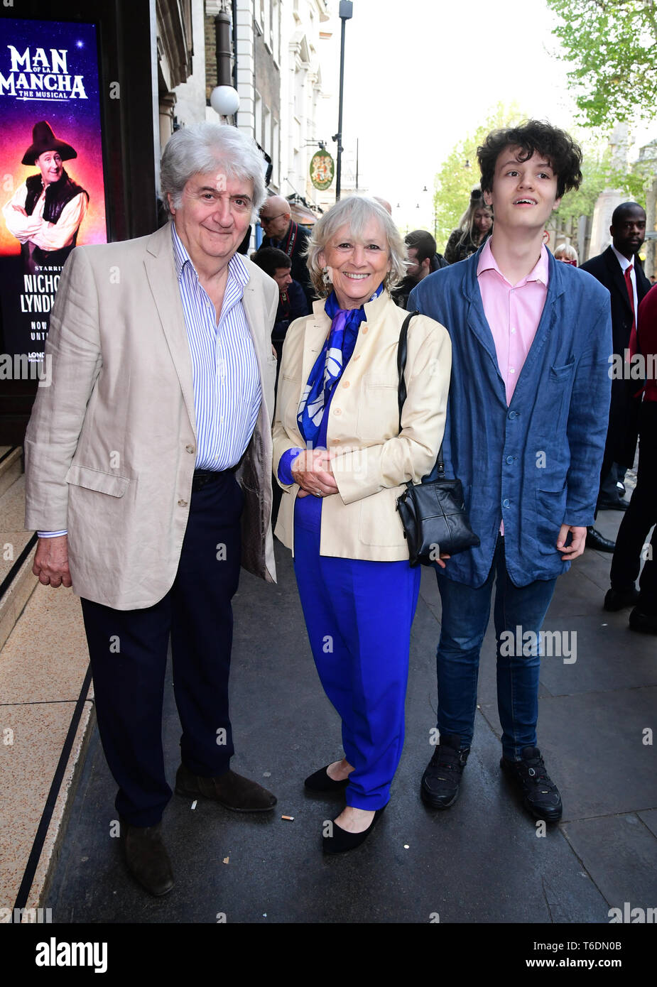 Tom Conti (left) and Kara Wilson attending the Man of La Mancha press ...